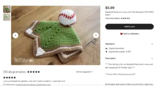 BASEBALL DIAMOND LOVEY – The Crafter Life
