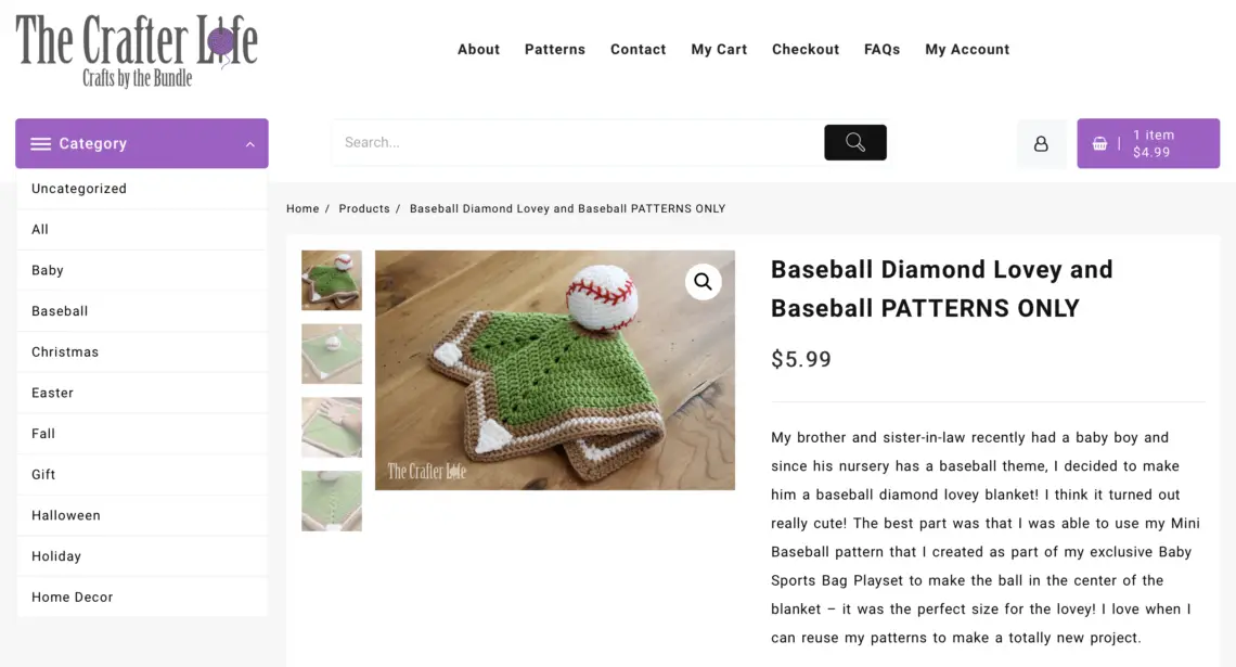 BASEBALL DIAMOND LOVEY – The Crafter Life